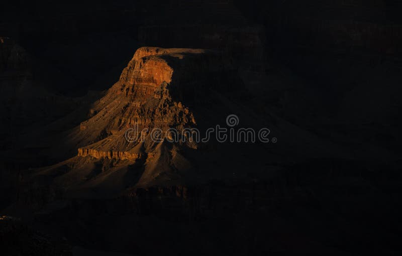 Sunset Highlights Canyon Wall with Copy Space Right Stock Image - Image ...