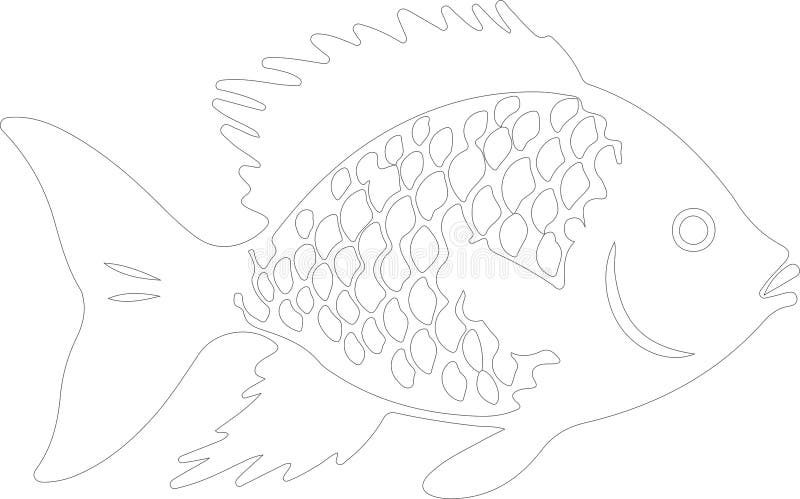 Sunfish Outline Silhouette Generative Ai Stock Vector - Illustration of ...