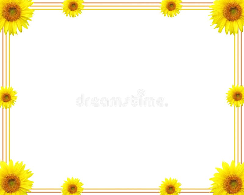 Sunflower frame stock vector. Illustration of green, frame - 23494481
