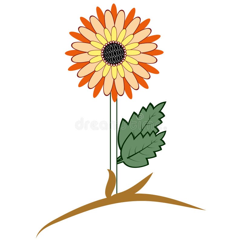 Sunflower Abstract Flower. Yellow-orange Flower. Vector Illustration ...