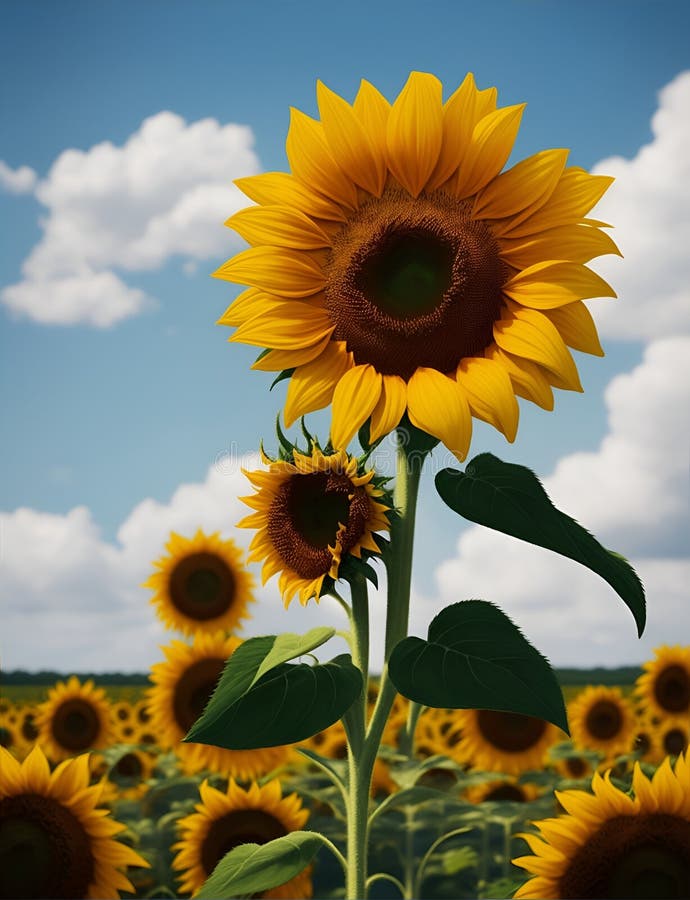 Sunflower ai painting stock illustration. Illustration of ...