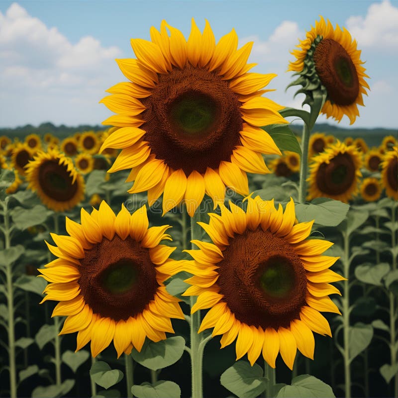 Sunflower ai painting stock illustration. Illustration of garden ...