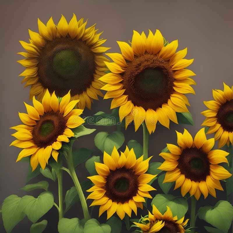 Sunflower ai painting stock illustration. Illustration of sunlight ...