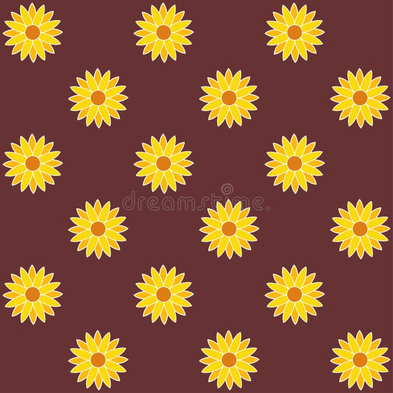 Sunflower Background. Sunflower Seamless Pattern Stock Vector ...