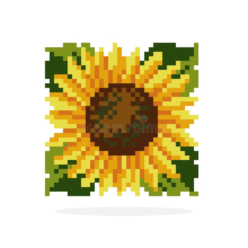Sunflower Beading Pattern. Pixel Sunflower Image Stock Vector ...