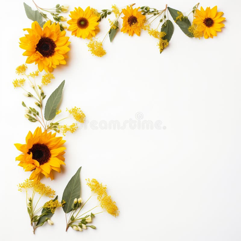 Sunflower Border Artistry Pure Elegance Stock Illustration ...