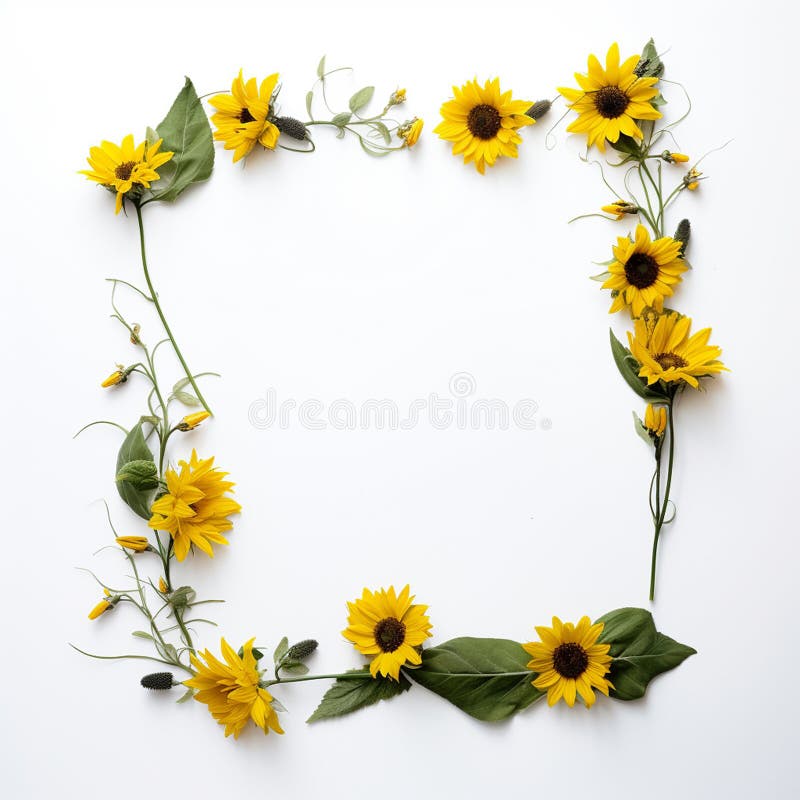 Sunflower Border for a Bright and Sunny Future Stock Illustration ...