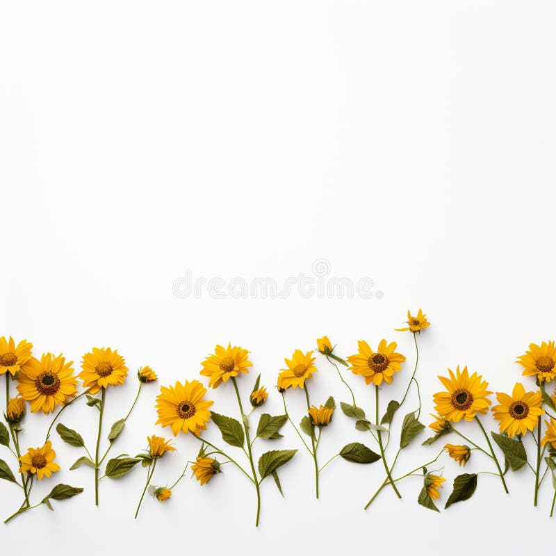 Sunflower Border for a Bright and Sunny Future Stock Illustration ...