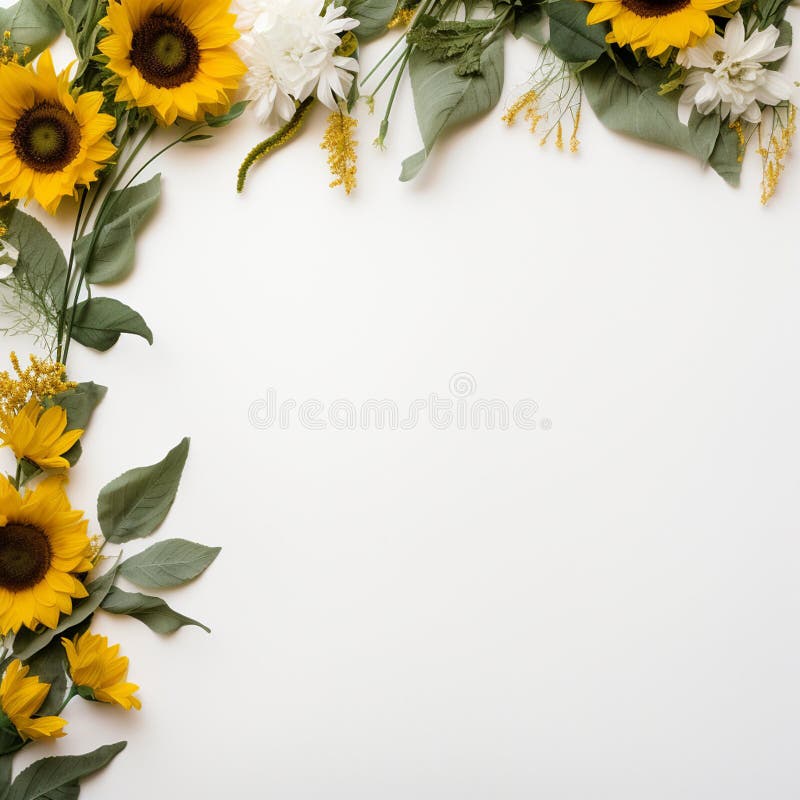 Sunflower Border for a Commercial and Marketing Campaign Stock ...