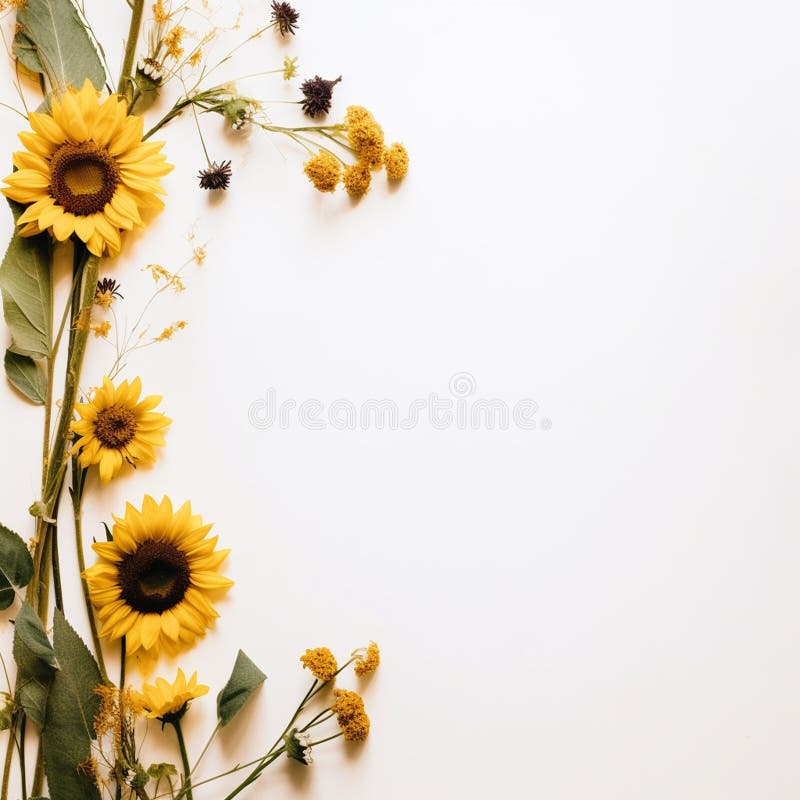 Sunflower Border for a Commercial and Marketing Campaign Stock ...