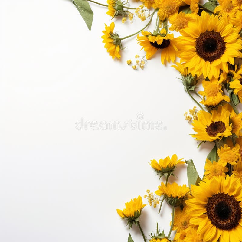 Sunflower Border for a Gift or Souvenir Stock Illustration ...