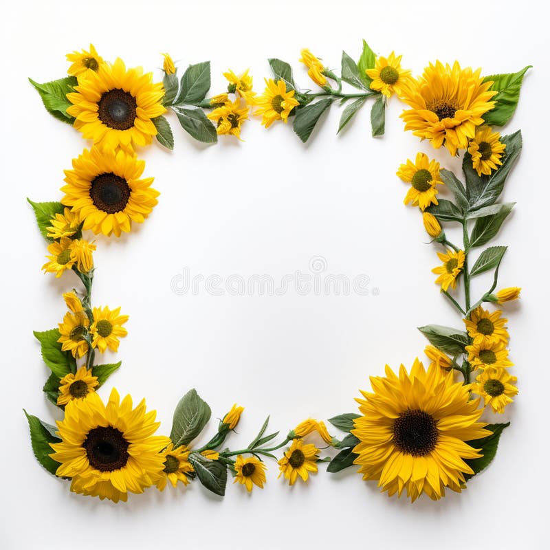 Sunflower Border for a Gift or Souvenir Stock Illustration ...