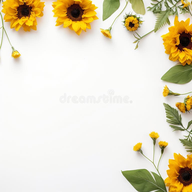Sunflower Border for a Gift or Souvenir Stock Illustration ...