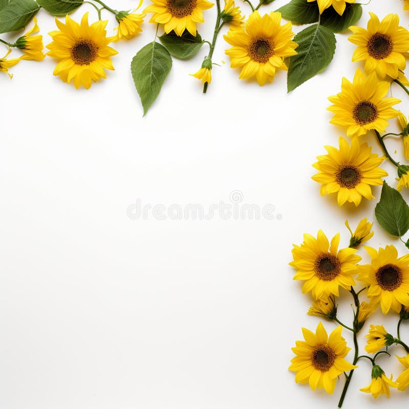 Sunflower Border for a Greeting Card or Invitation Stock Illustration ...