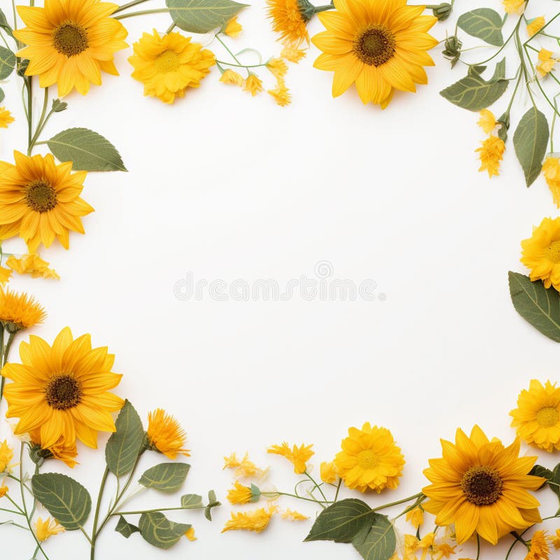 Sunflower Border for a Greeting Card or Invitation Stock Illustration ...