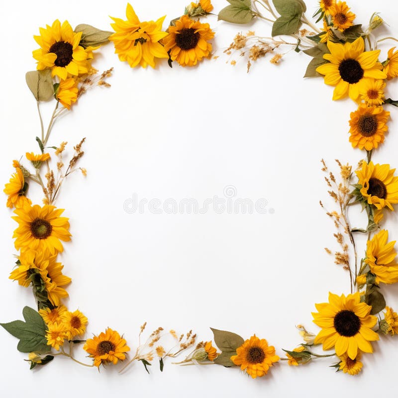Sunflower Border for a Happy and Sunny Disposition Stock Illustration ...