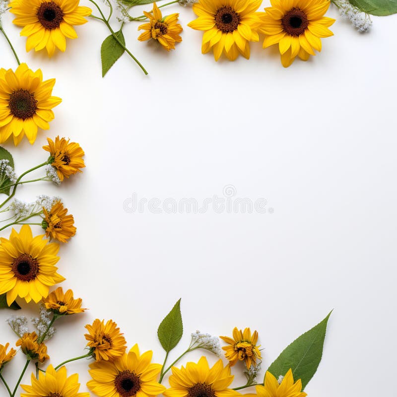 Sunflower Border for a Happy and Sunny Disposition Stock Illustration ...