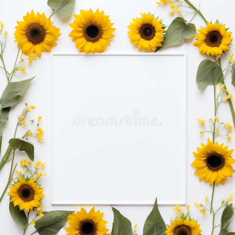 Sunflower Border for a Happy and Sunny Disposition Stock Illustration ...