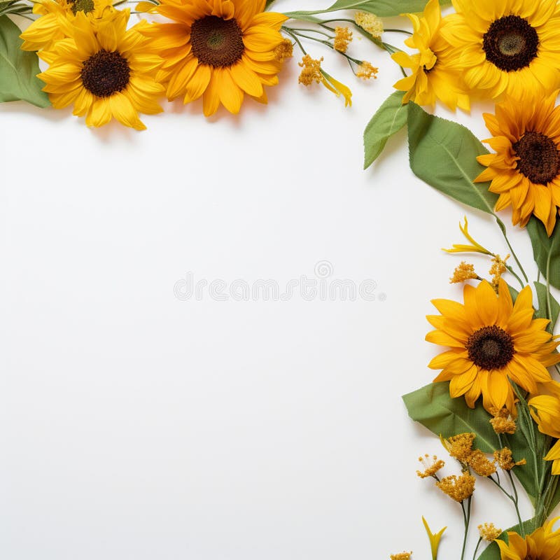 Sunflower Border for a More Hopeful World Stock Illustration ...