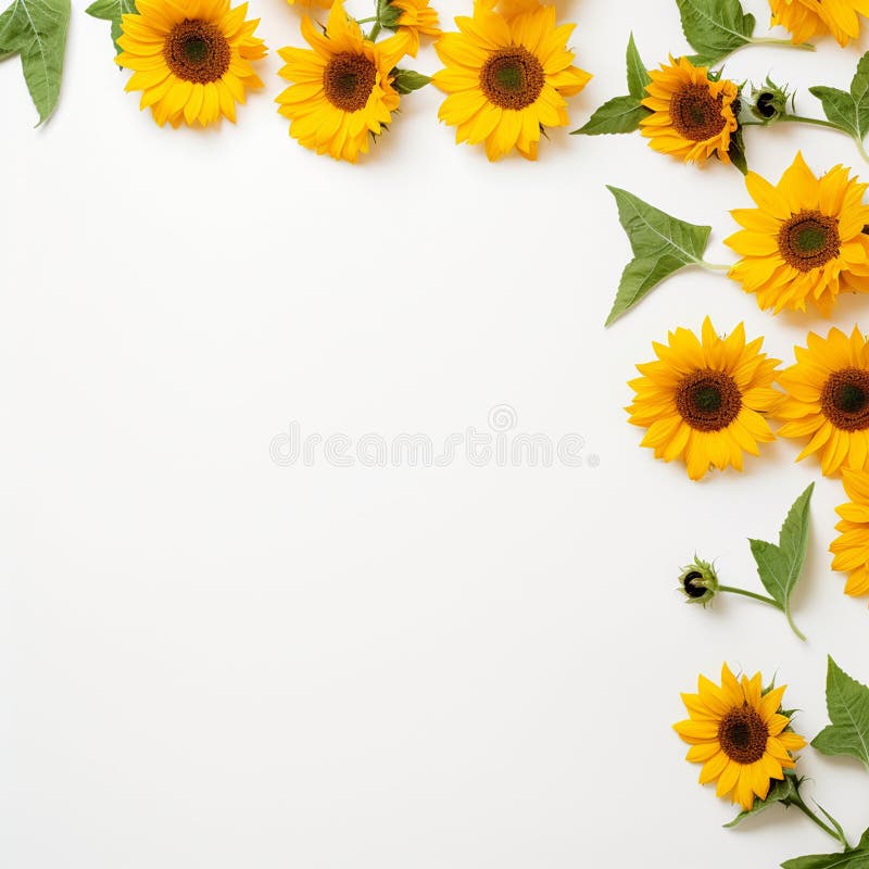 Sunflower Border for a Personal and Meaningful Gift Stock Illustration ...