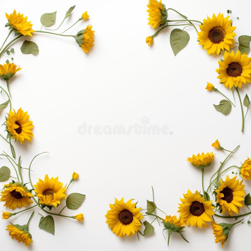 Sunflower Border for a Personal and Meaningful Gift Stock Illustration ...