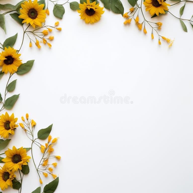 Sunflower Border for a Personal and Meaningful Gift Stock Illustration ...
