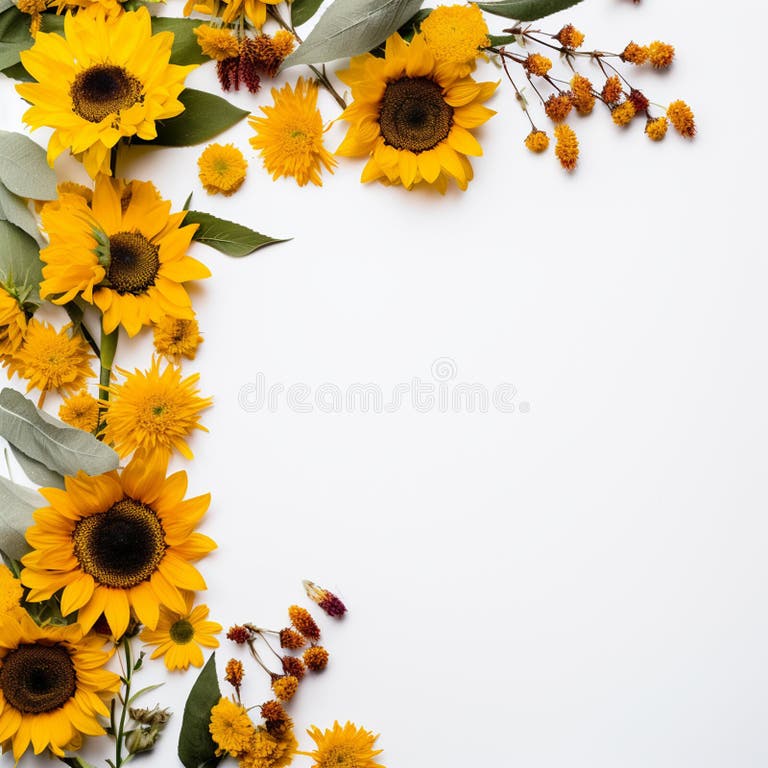 Sunflower Border for a Personal and Meaningful Gift Stock Illustration ...