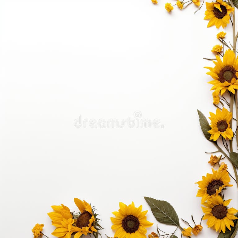 Sunflower Border for a Personal and Meaningful Touch Stock Illustration ...