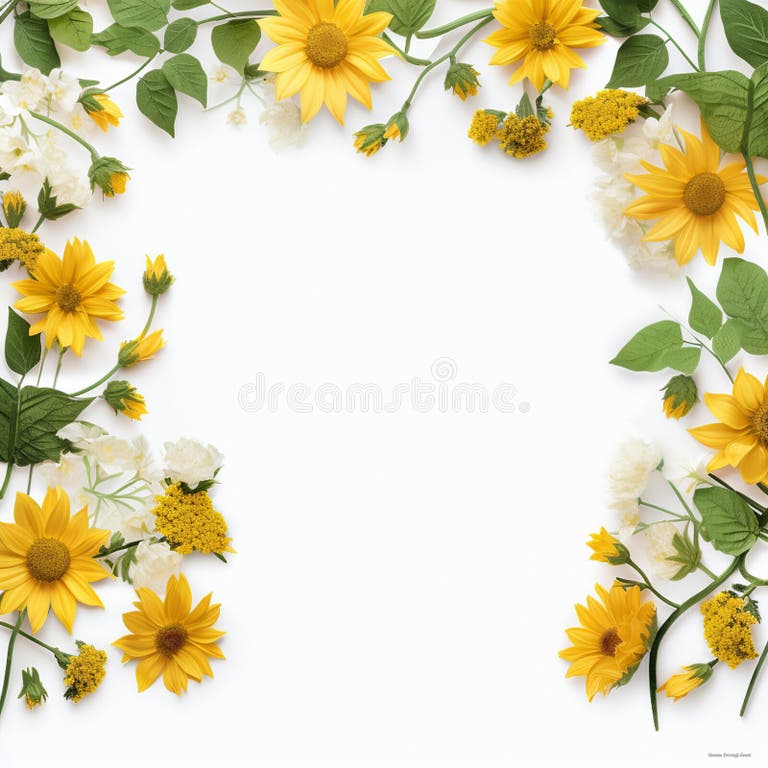 Sunflower Border for a Personal and Meaningful Touch Stock Illustration ...