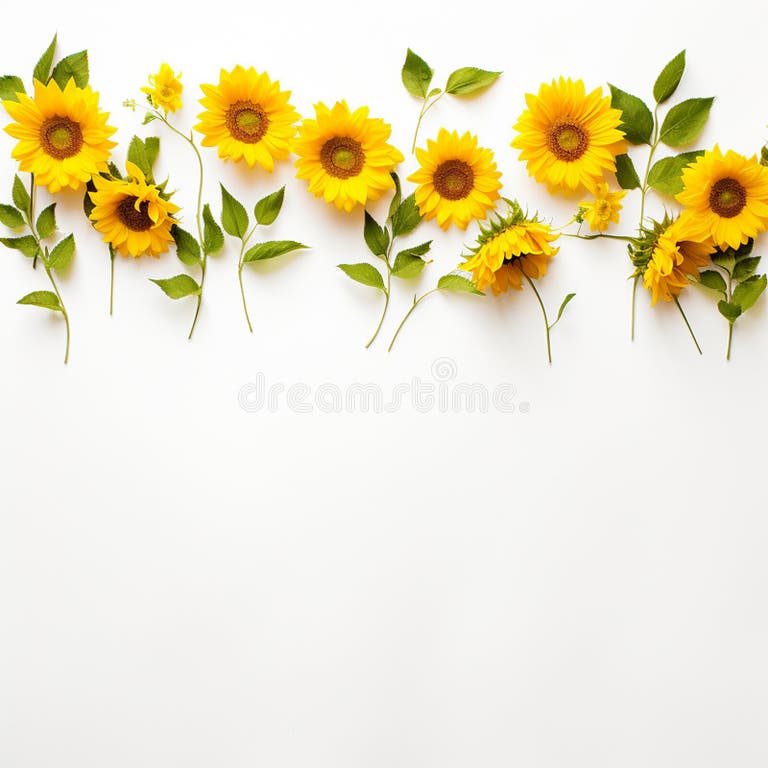 Sunflower Border for a Personal and Meaningful Touch Stock Illustration ...