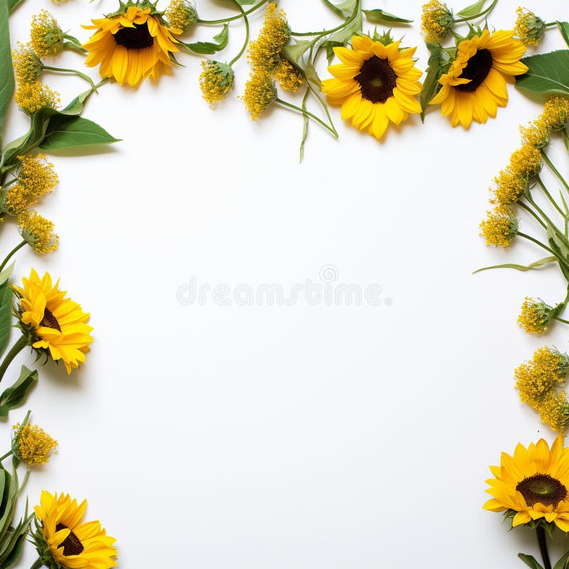 Sunflower Border for a Rustic and Earthy Vibe Stock Illustration ...