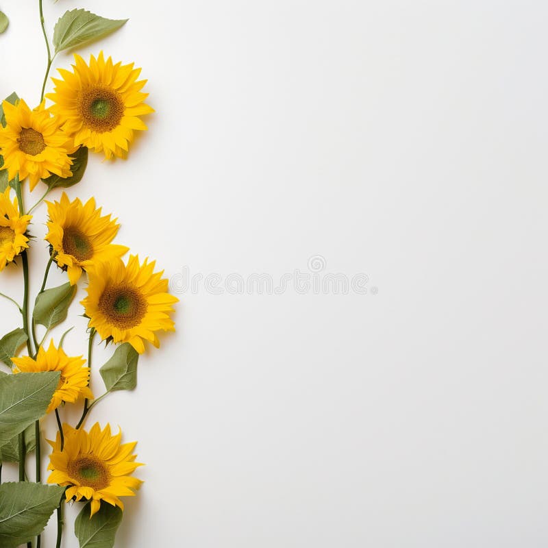 Sunflower Border for a Rustic and Earthy Vibe Stock Illustration ...