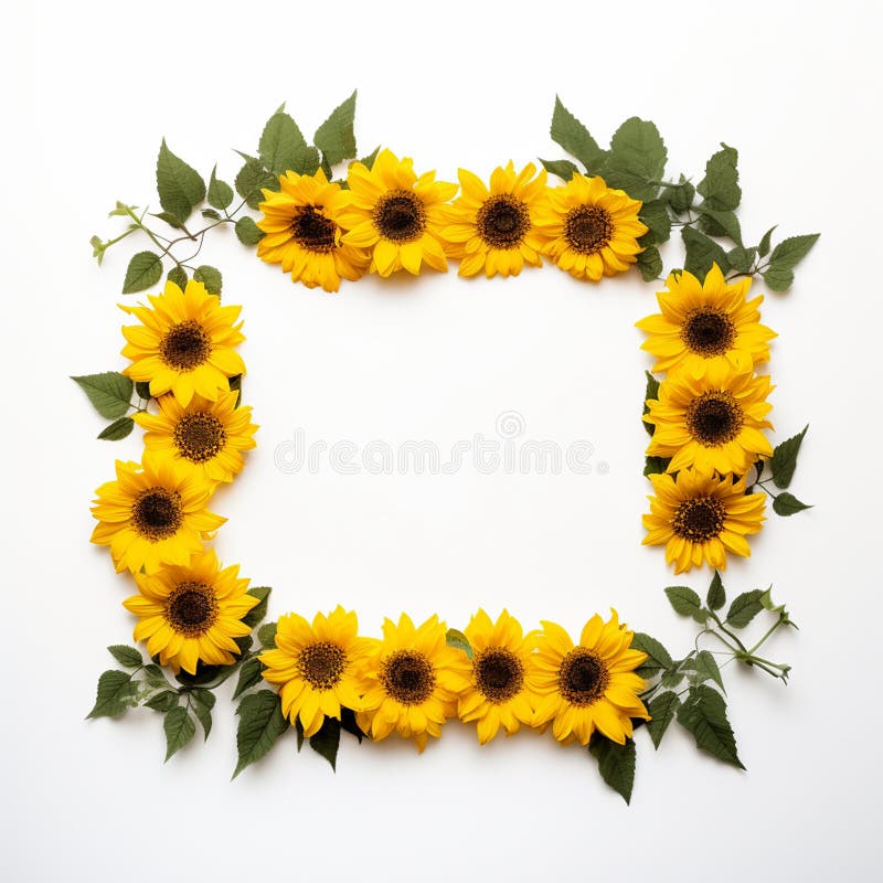 Sunflower Border for a Rustic and Earthy Vibe Stock Illustration ...