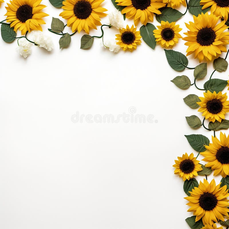 Sunflower Border for a Rustic and Earthy Vibe Stock Illustration ...