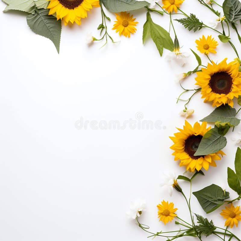Sunflower Border for a Sunny Disposition Stock Illustration ...