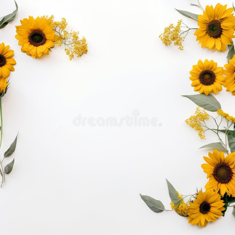 Sunflower Border for a Sunny Disposition Stock Illustration ...
