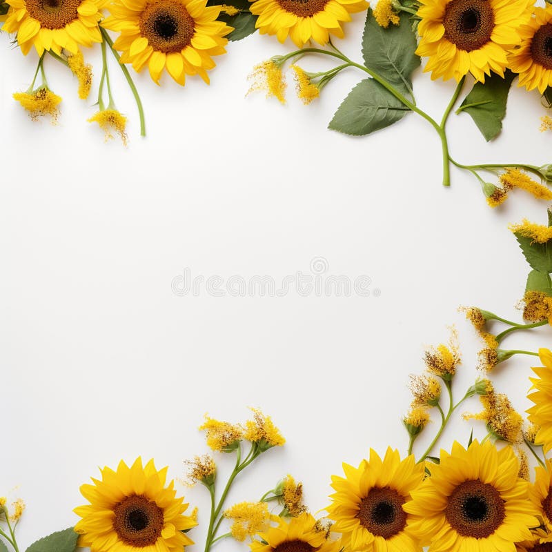 Sunflower Border To Add a Touch of Sunshine Stock Illustration ...