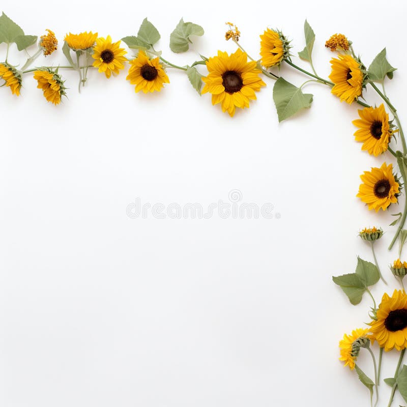 Sunflower Border To Add a Touch of Sunshine To Your Day Stock ...