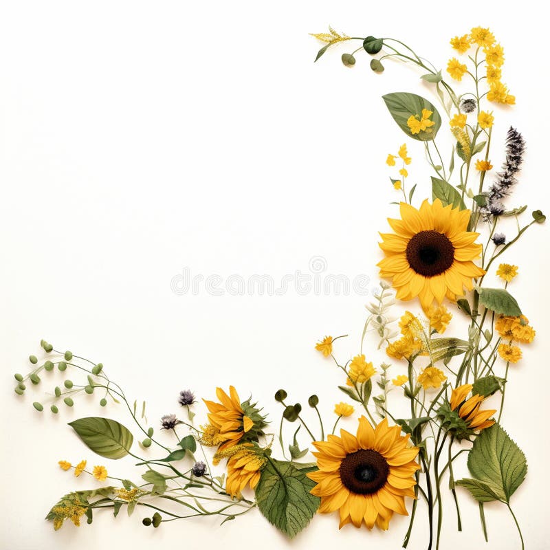 Sunflower Border To Add a Touch of Sunshine To Your Day Stock ...