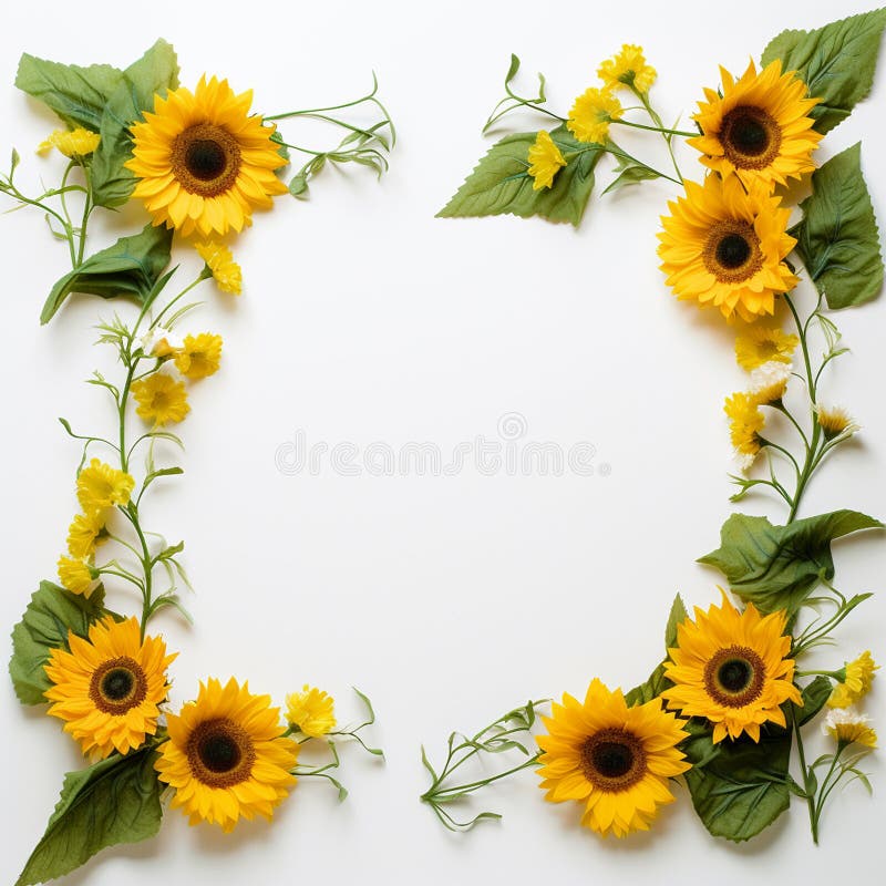 Sunflower Border To Bring Joy and Happiness Stock Illustration ...