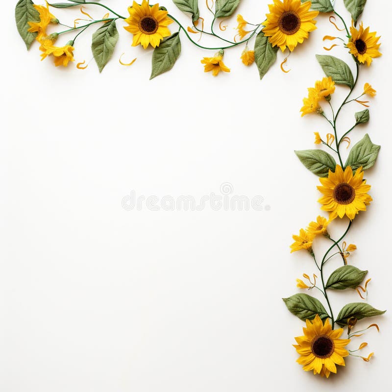 Sunflower Border To Connect You with Nature Stock Illustration ...