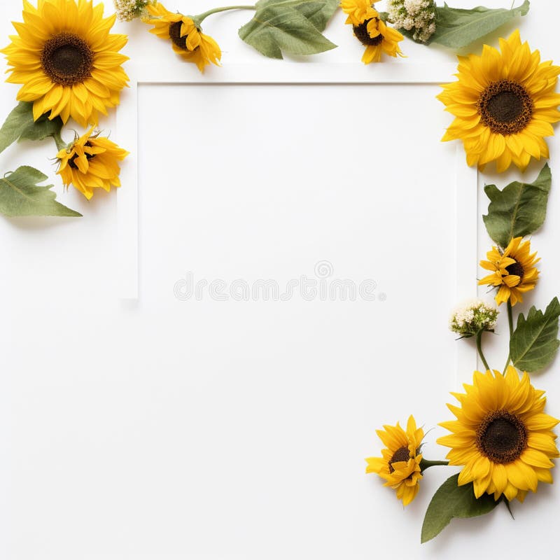 Sunflower Border To Fill Your Heart with Joy Stock Illustration ...