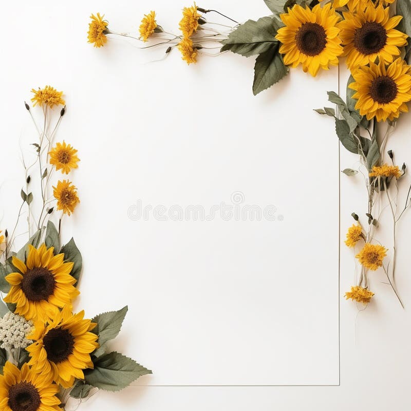 Sunflower Border To Help You Achieve Your Goals Stock Illustration ...