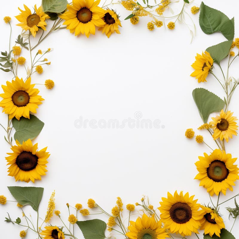 Sunflower Border To Help You Create Something Amazing Stock Illustration - Illustration of ...