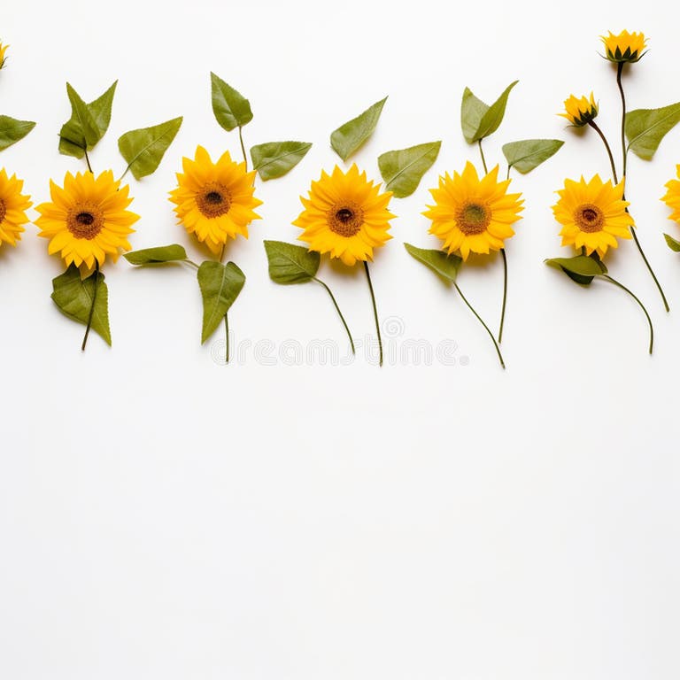 Sunflower Border To Help You Make a Difference in the World Stock ...