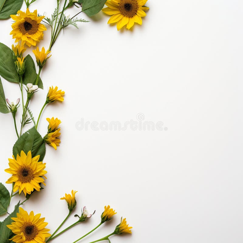 Sunflower Border To Help You Stay Positive Stock Illustration ...