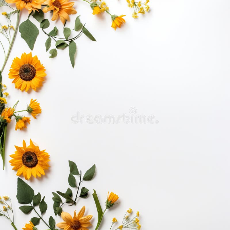 Sunflower Border To Help You Stay Positive Stock Illustration ...