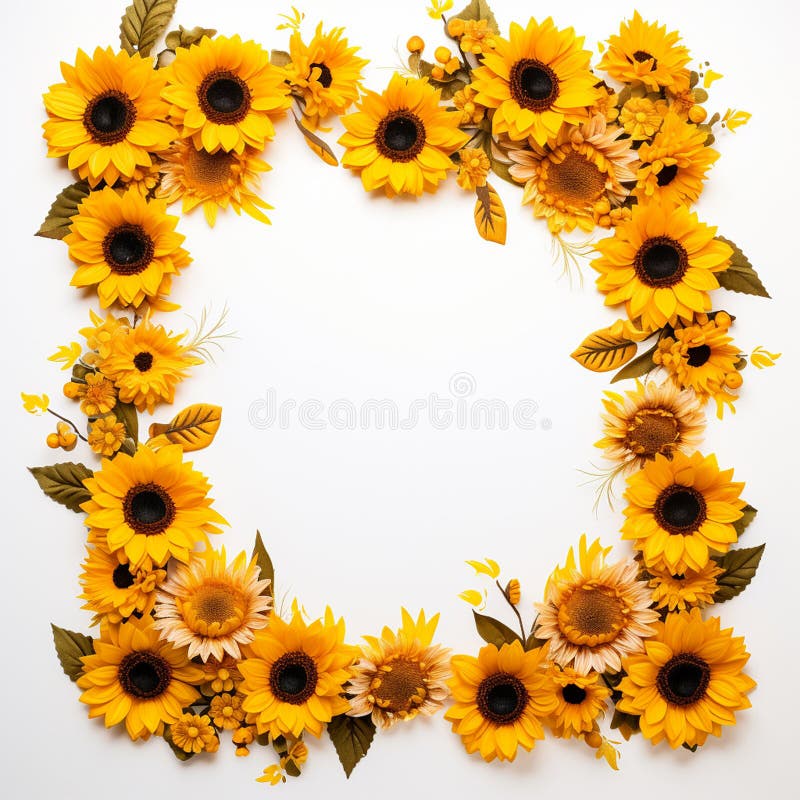 Sunflower Border To Inspire Creativity and Imagination Stock ...