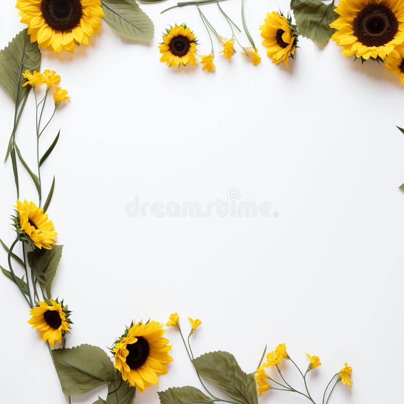 Sunflower Border To Inspire Hope and Optimism Stock Illustration ...