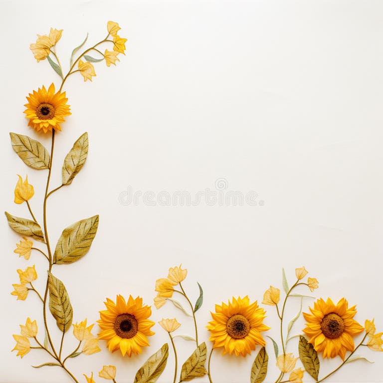 Sunflower Border To Make a Difference in the World Stock Illustration ...